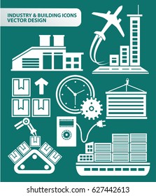 Industry Building Icon Setclean Vector Stock Vector (Royalty Free) 627442613 | Shutterstock