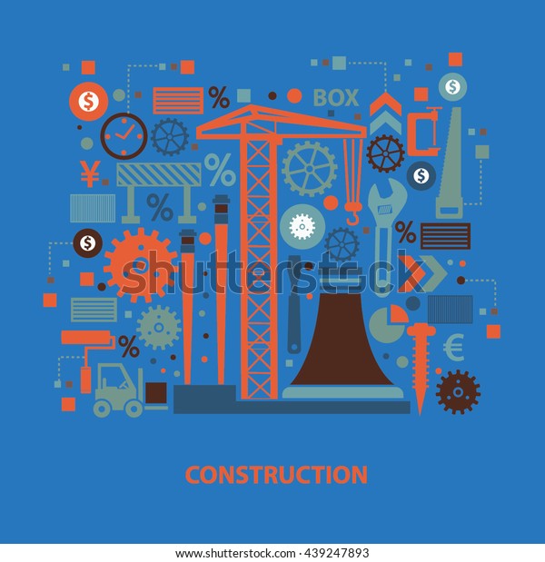 Industry Concept Design On Blue Backgroundvector Stock Vector (Royalty ...