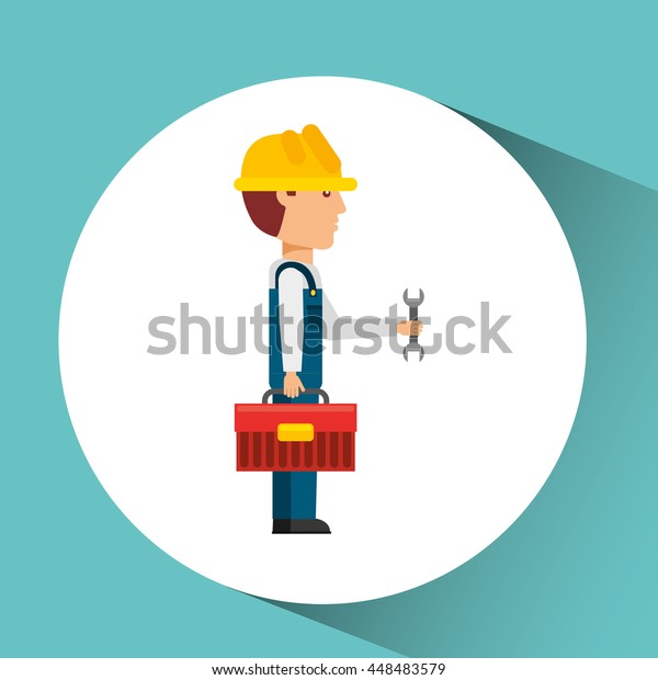 Industry Construction Man Working Icon Vector Stock Vector (Royalty ...