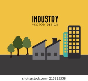 Industry Design Over Yellow Background Vector Stock Vector (Royalty ...