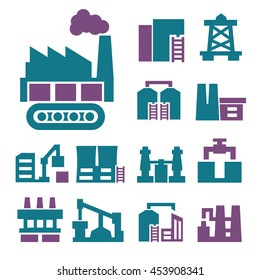 Industry Factory Icon Set Stock Vector (Royalty Free) 430197274 ...