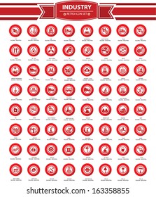 Industry Icon Seton White Backgroundred Versionvector Stock Vector ...