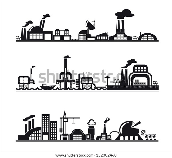 Industry Icons Over White Background Vector: เวกเตอร์สต็อก (ปลอดค่า ...