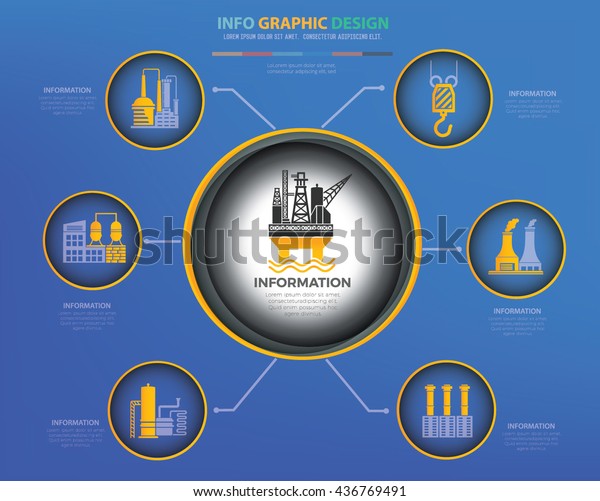 Industry Info Graphic Design On Blue Stock Vector (Royalty Free) 436769491