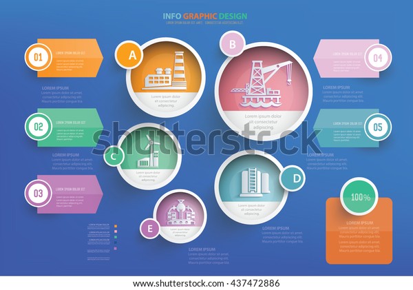 Industry Info Graphic Design On Blue Stock Vector (Royalty Free ...