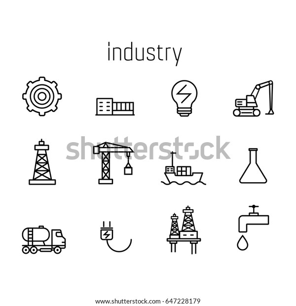 Industry Line Icon Set 스톡 벡터(로열티 프리) 647228179 | Shutterstock