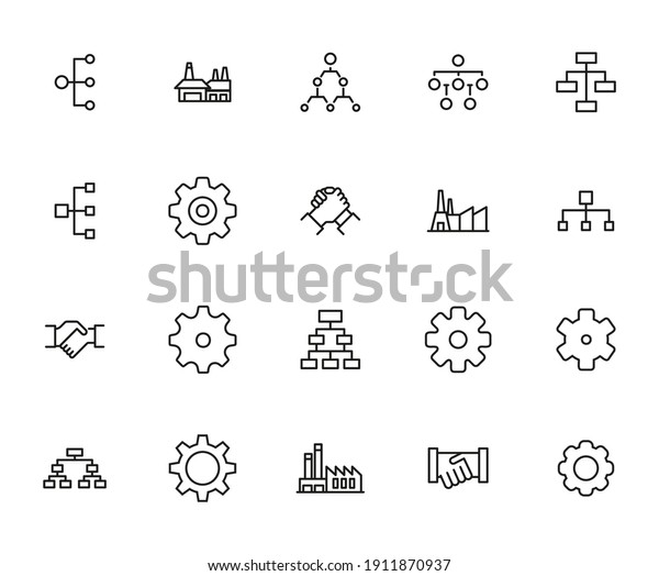 Industry Line Icons Set Stroke Vector Stock Vector (Royalty Free ...
