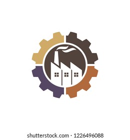Factory Gear Logo Icon Design Stock Vector (Royalty Free) 1056839939 ...