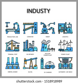 Industry Machine Icon Isolated On White Stock Vector (Royalty Free ...