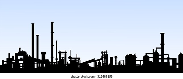 Morning Factory Skyline Vector Stock Vector (Royalty Free) 727024801