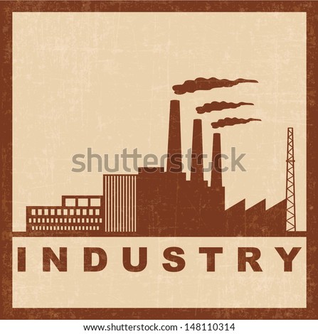 INDUSTRY Vintage Poster stockvector (rechtenvrij) 148110314 - Shutterstock