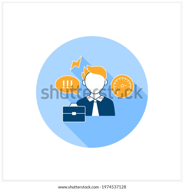 Ineffective Communication Flat Iconuncontrolled Emotionsstressful ...