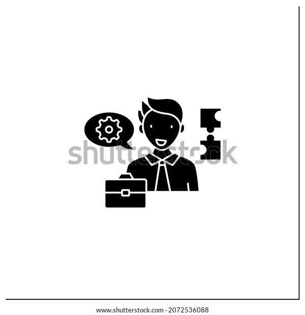 Ineffective Communication Glyph Icon Using Technical Stock Vector ...