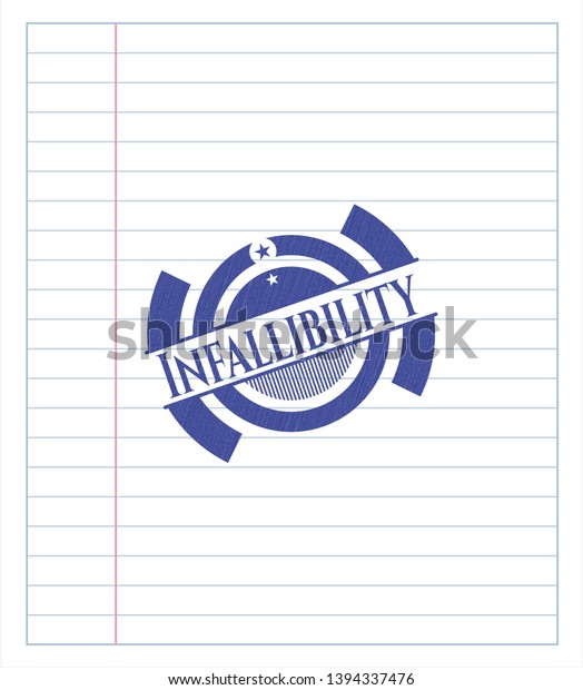 Infallibility Blue Ink Pen Emblem Vector Stock Vector (Royalty Free ...