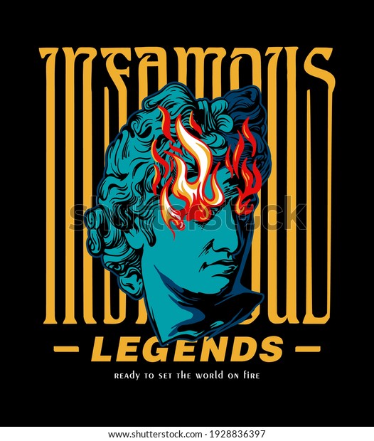 Infamous Legends Slogan Print Design Ancient Stock Vector (Royalty Free ...