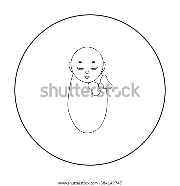 Infant Icon Outline Style Isolated On Stock Vector (Royalty Free ...
