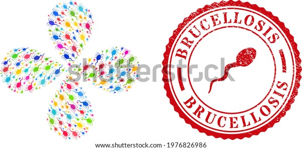 Infection Microbe Colored Twirl Flower Shape Stock Vector (Royalty Free ...