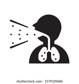Infection Respiratory Bronchitis Black Vector Icon Stock Vector ...