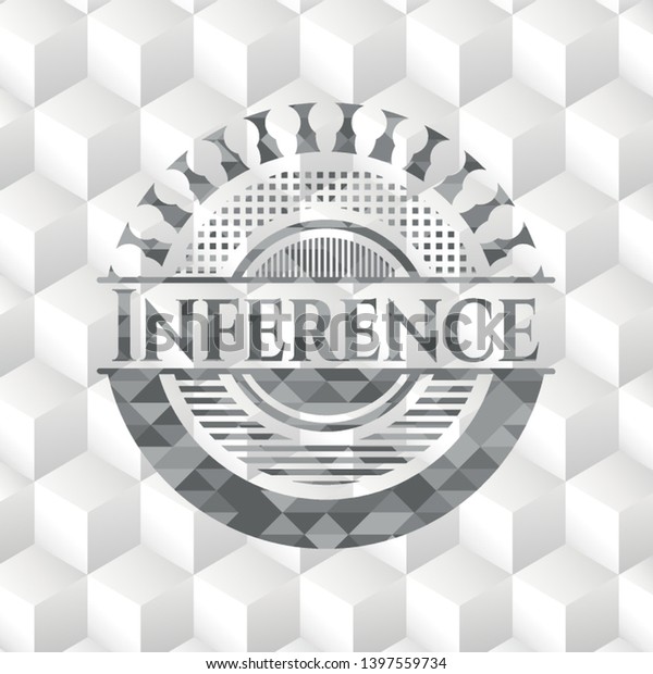 Inference Grey Emblem Geometric Cube White Stock Vector (Royalty Free ...