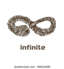 Infinite Symbol Line Drawing Feather: ilustración de stock 367371524 ...