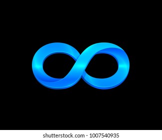 Infinity Blue Symbol On Black Background Stock Vector (Royalty Free ...