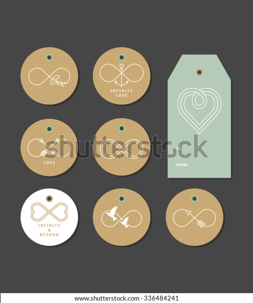 Infinity Gift Tags Labels Stickers Collection Stock Vector (Royalty ...