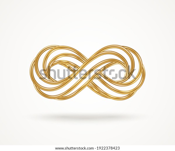 Infinity Gold Symbol Isolated On White Stock Vector (Royalty Free ...