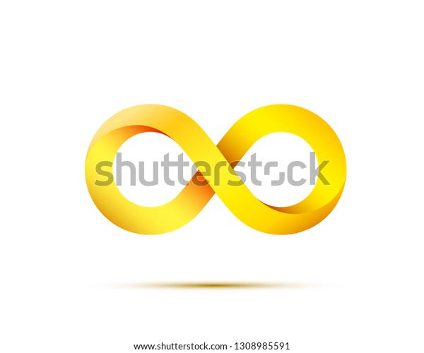 Infinity Gold Symbol On White Background Stock Vector (Royalty Free ...