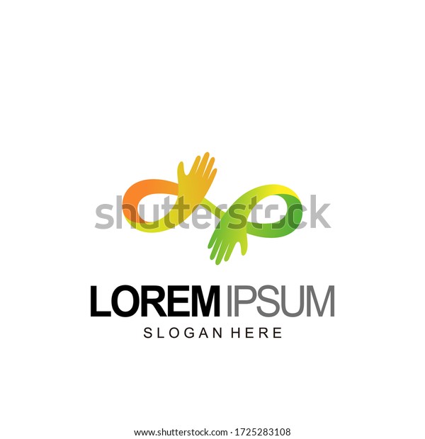Infinity Hand Logo Social Design Template: เวกเตอร์สต็อก (ปลอดค่า ...