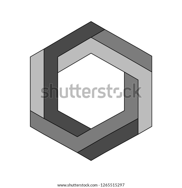 Infinity Impossible Hexagon Impossible Shape Penrose Stock Vector ...
