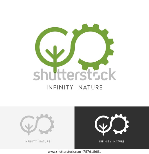 Infinity Nature Logo Gear Wheel Green Stock Vector (Royalty Free) 757615651