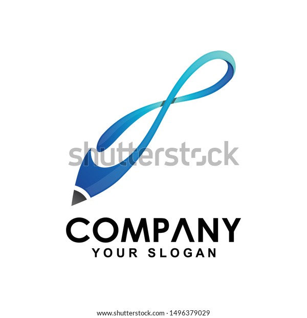 Infinity Pencil Logo Pencil Endless Symbol Stock Vector (Royalty Free ...