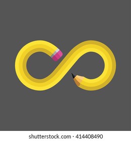 Infinity Pencil Symbol Logo Concept Stock Vector (Royalty Free ...