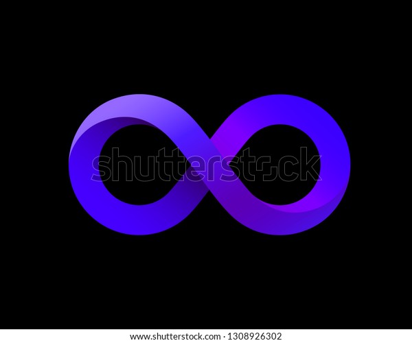 Infinity Purple Symbol On Black Background Stock Vector (Royalty Free ...