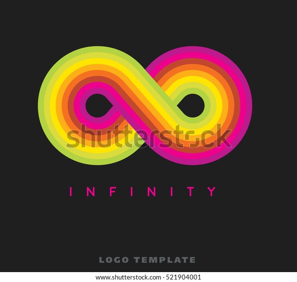 Infinity Rainbow Logo Template Symbol Sign Stock Vector (Royalty Free ...