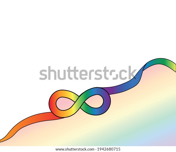 Vektor Stok Infinity Rainbow Symbol Autism Pride Symbol (Tanpa Royalti ...