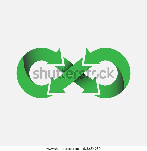 Infinity Recycle Logo Winth Green Color Stock Vector (Royalty Free ...