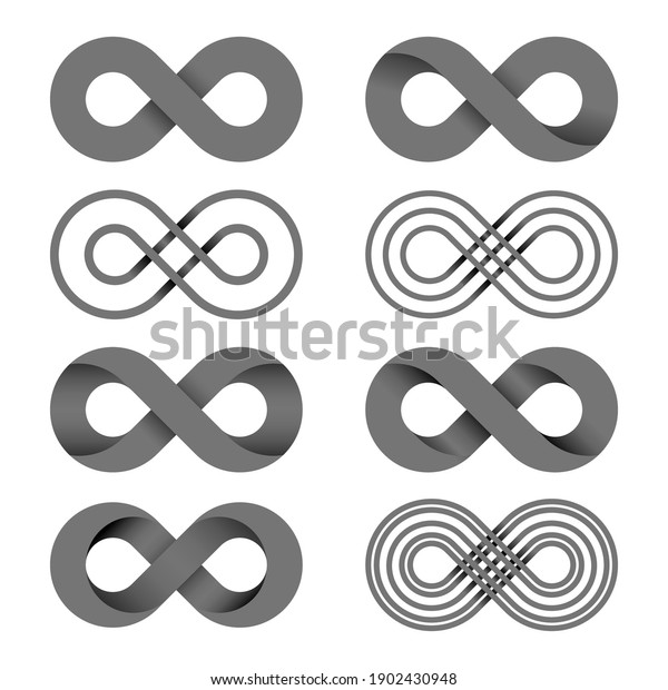 Infinity Shape Unlimited Symbol Set Endless Stock Vector (Royalty Free ...