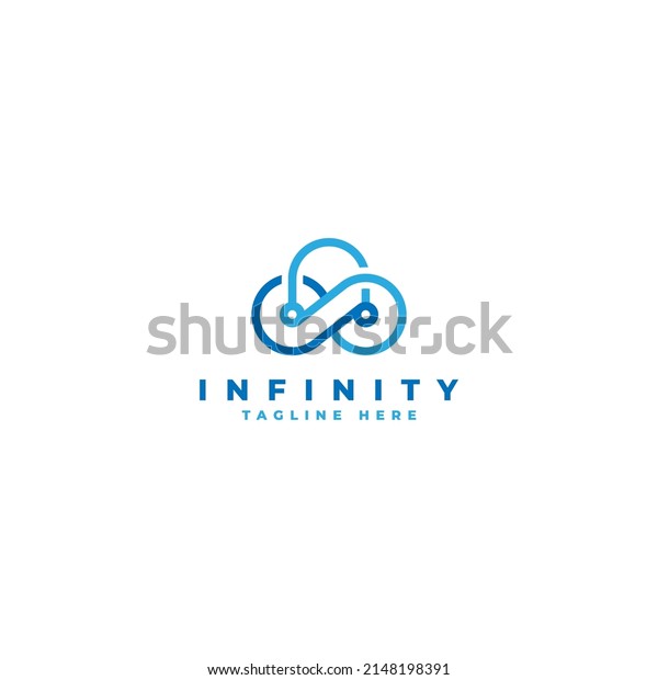 Vektor Stok Infinity Shopping Logo Design Template Vector (Tanpa ...