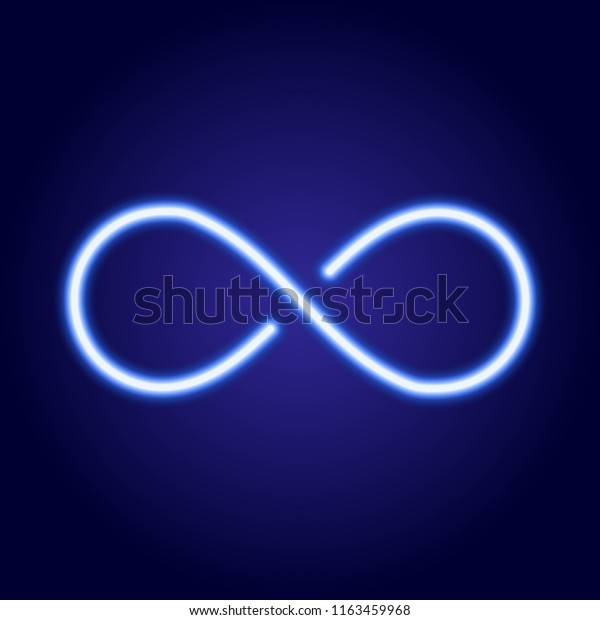 Infinity Sign Glowing Blue Neon Line Stock Vector (Royalty Free ...