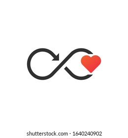 Infinity Sign Three Hearts Vector Silhouette Stock Vector (Royalty Free ...