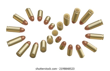 Infinity Sign Made Revolver Bullets Symbol Stock Vector (Royalty Free ...