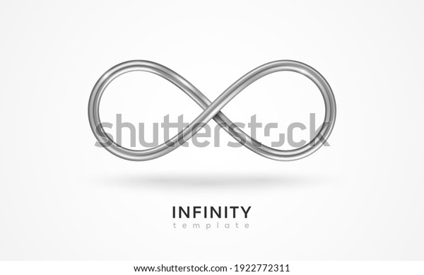 Infinity Silver Symbol Isolated On White Stock Vector (Royalty Free ...