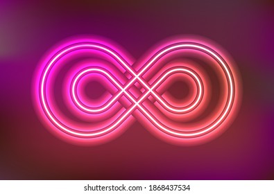 Infinity Sing Neon Monochrome Pink Stock Stock Vector (Royalty Free ...