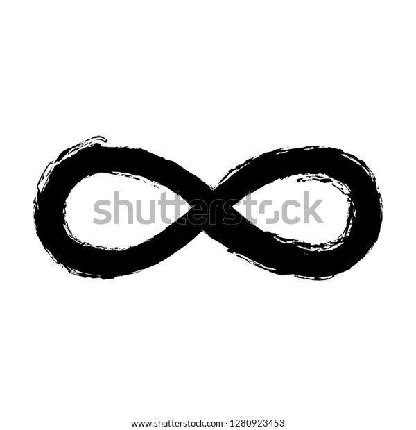 Infinity Symbol Black Paint Brush Stroke Stock Vector (Royalty Free ...