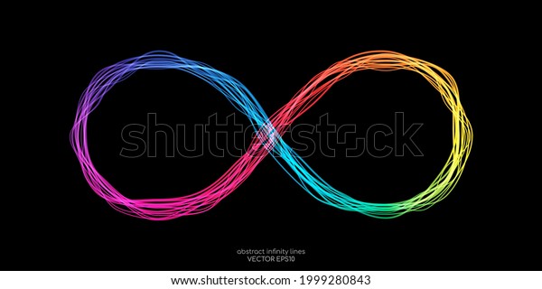 Infinity Symbol By Wavy Lines Colorful Stock Vector (Royalty Free ...