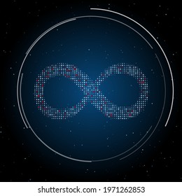 Infinity Symbol Filled White Dots Pointillism Stock Vector (Royalty ...