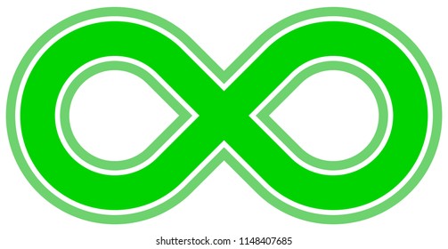 Infinity Symbol Green Outlined Isolated Vector Stock Vector (Royalty ...
