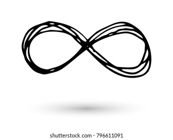 Infinity Symbol Hand Drawn Ink Brush Stock Vector (Royalty Free ...