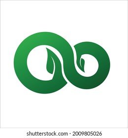 Infinity Symbol Leaf Natural Logo Design Stock Vector (Royalty Free ...